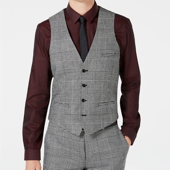 Bar III | Suits & Blazers | Bar Iii Slim Fit Glen Plaid Suit Vest ...
